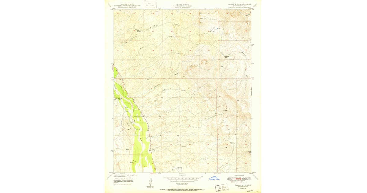 1950 Map of Saddle Mtn., Pinal County, AZ — High-Res | Pastmaps