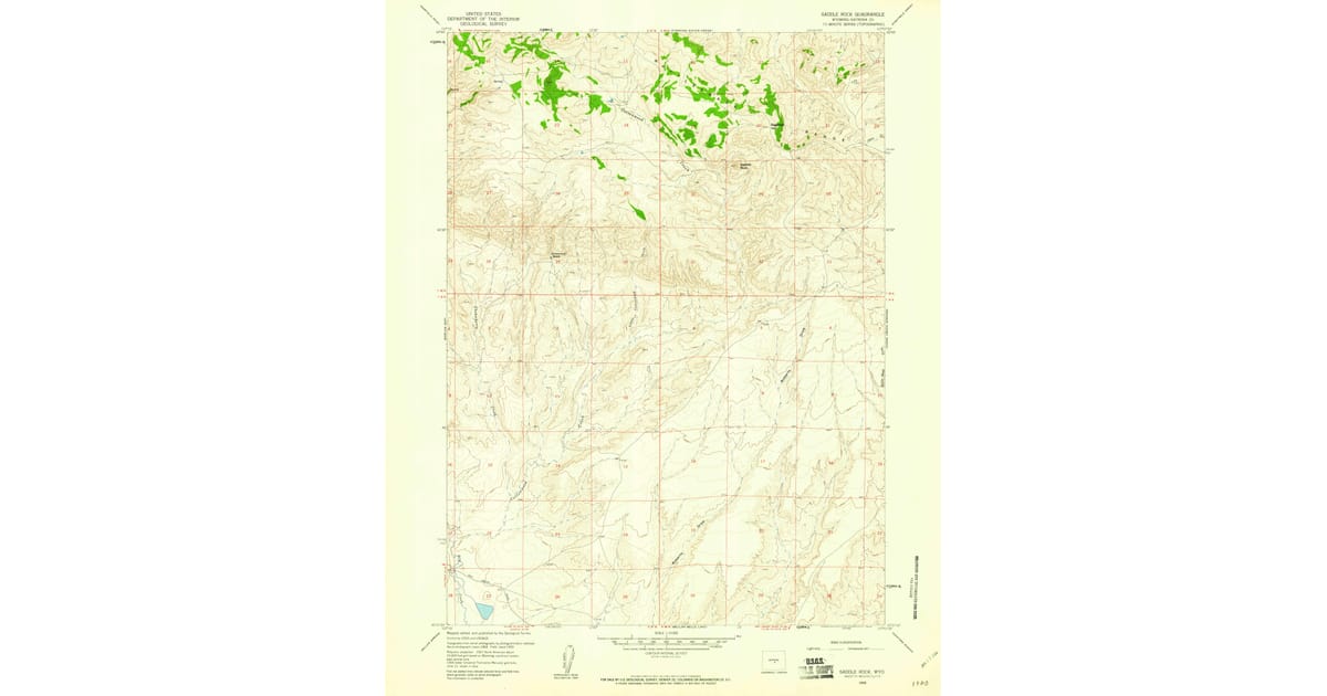 1959 Map of Saddle Rock, Natrona County, WY — High-Res | Pastmaps