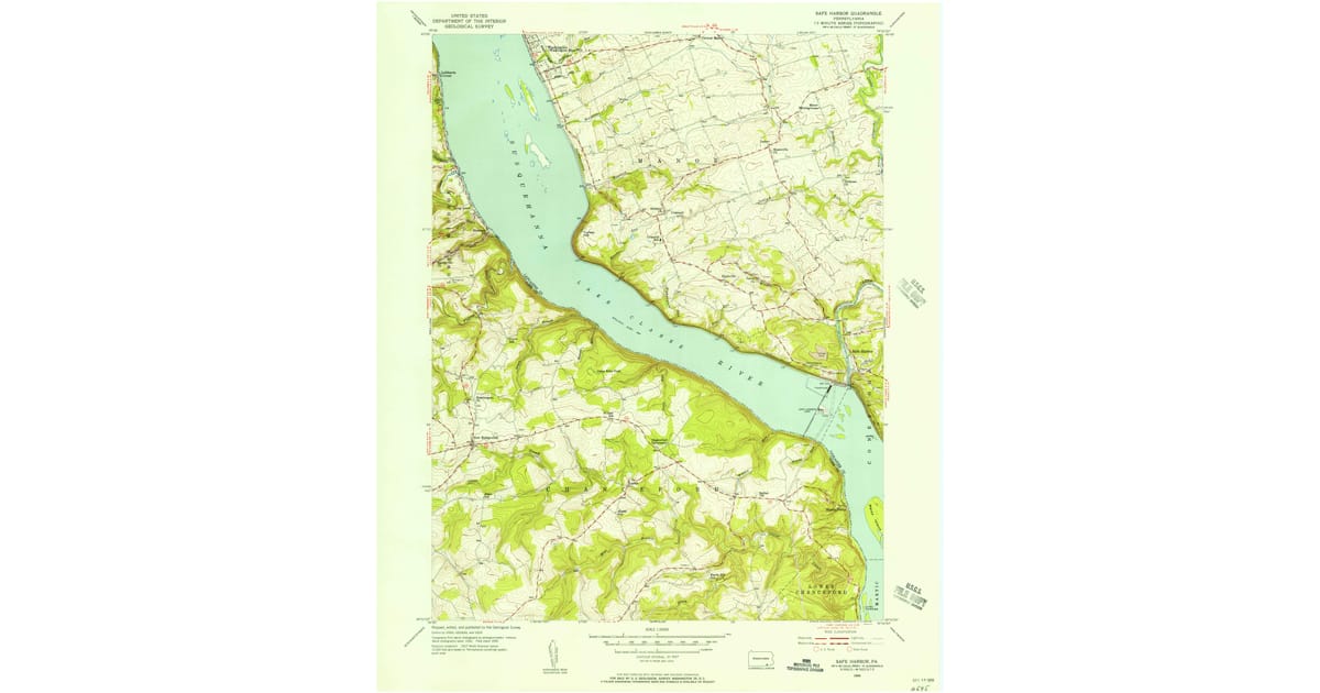 1955 Map of Safe Harbor, Lancaster County, PA — High-Res | Pastmaps
