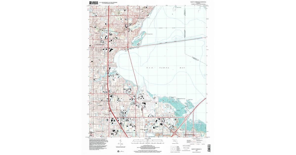 1998 Map of Safety Harbor, FL — High-Res | Pastmaps