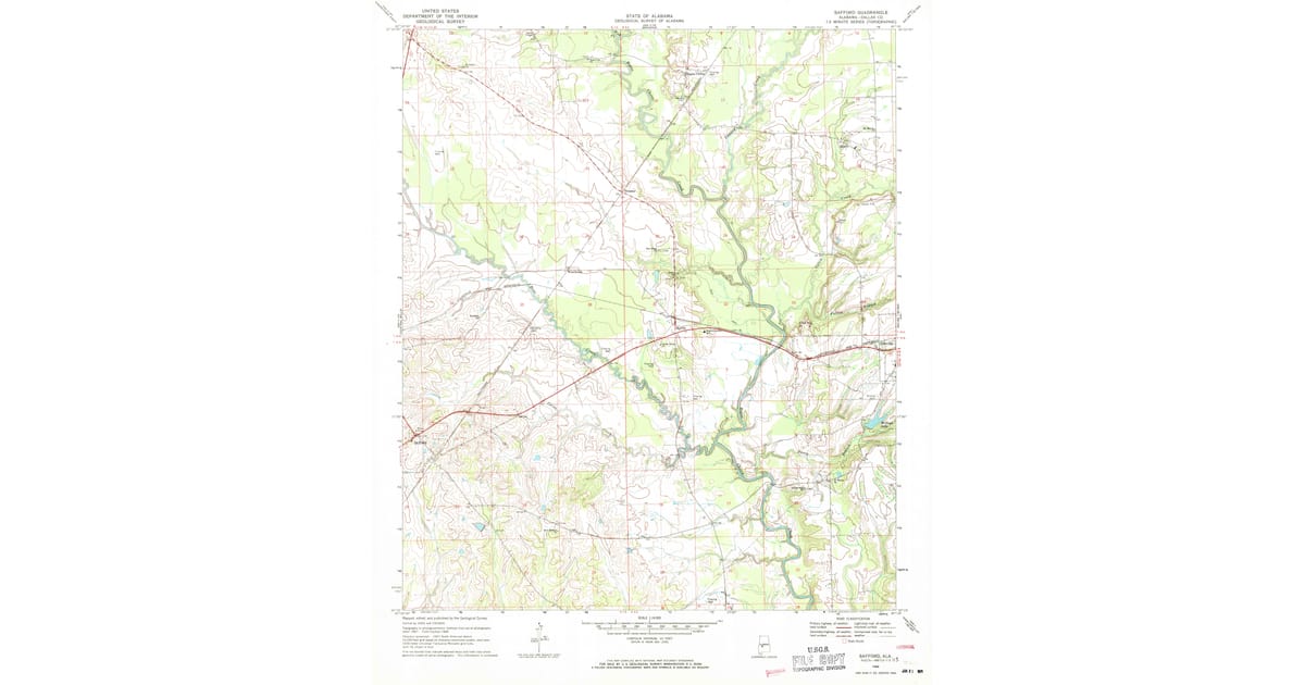 1968 Map of Safford, Dallas County, AL — High-Res | Pastmaps