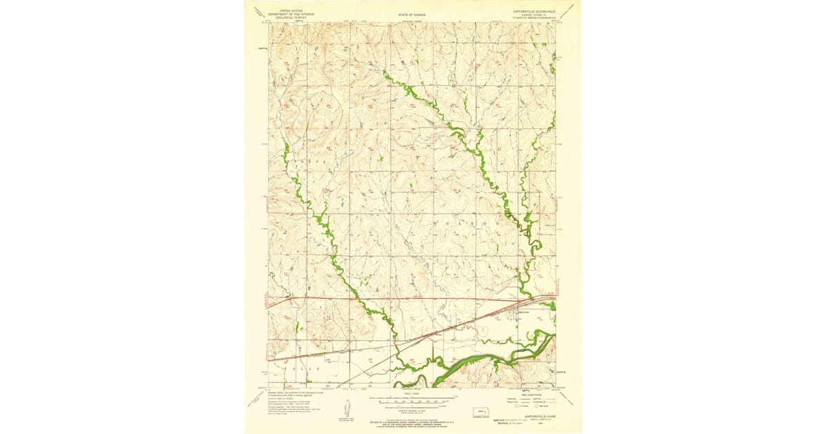 1957 Map of Saffordville, Chase County, KS — High-Res | Pastmaps