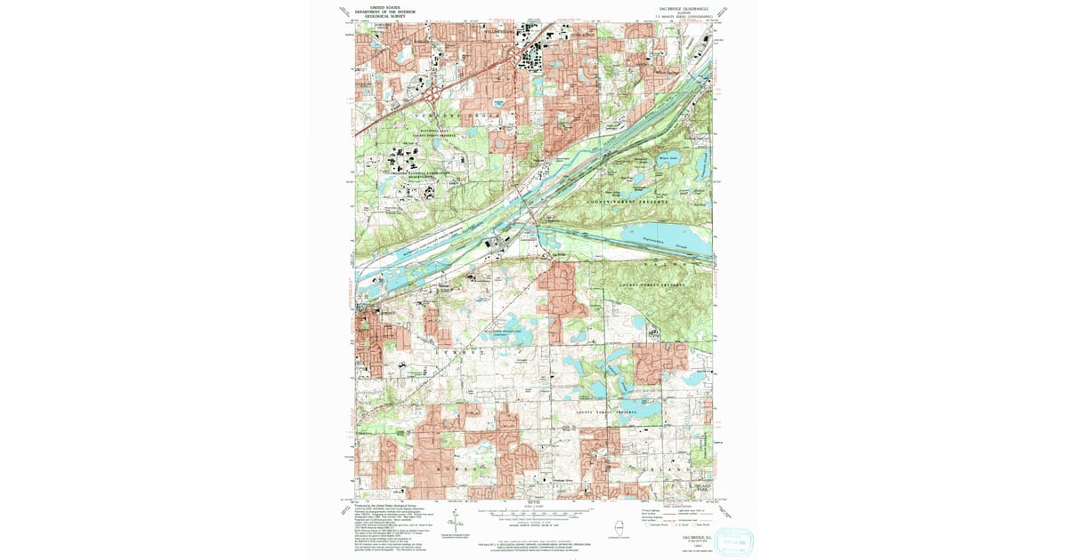 1993 Map of Sag Bridge, Cook County, IL — High-Res | Pastmaps