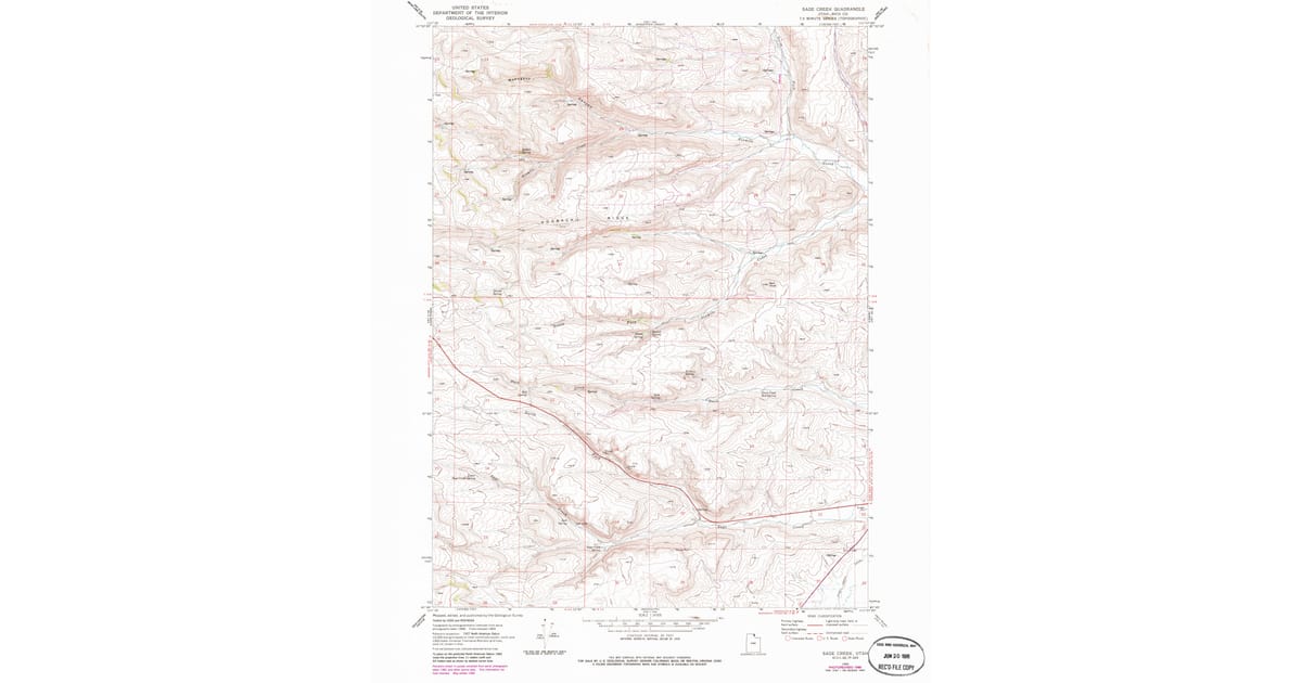 1969 Map of Sage Creek, Rich County, UT — High-Res, 1986 Print | Pastmaps