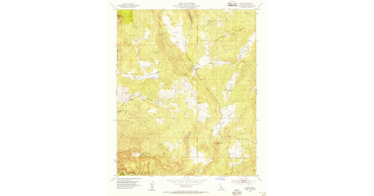 1954 Map of Sage, CA — High-Res | Pastmaps