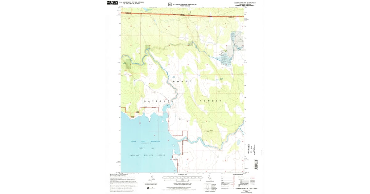 1993 Map of Sagebrush Butte, Modoc County, CA — High-Res | Pastmaps