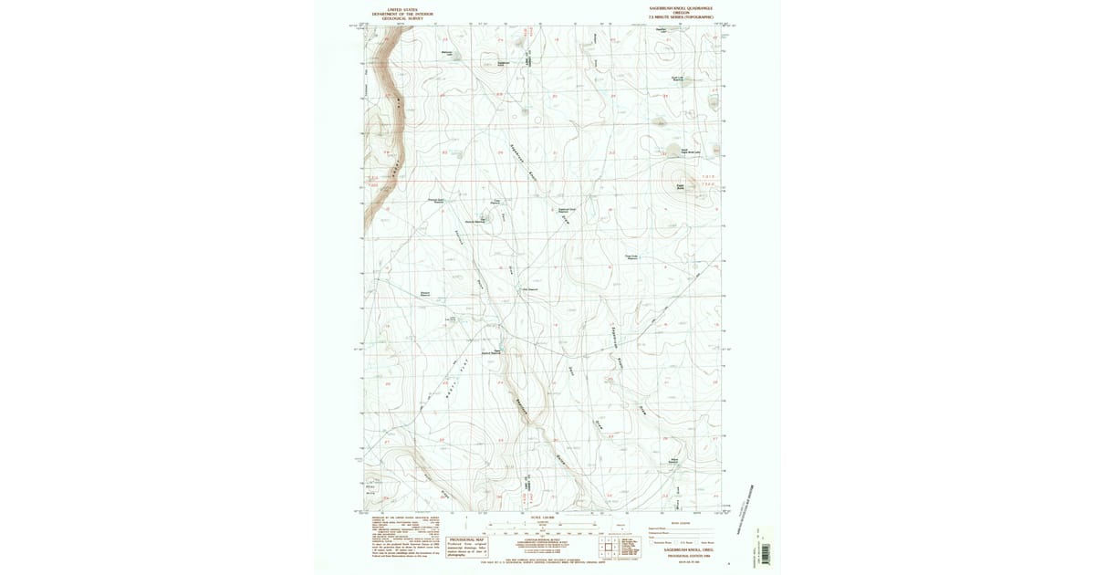 1984 Map of Sagebrush Knoll, Lake County, OR — High-Res | Pastmaps