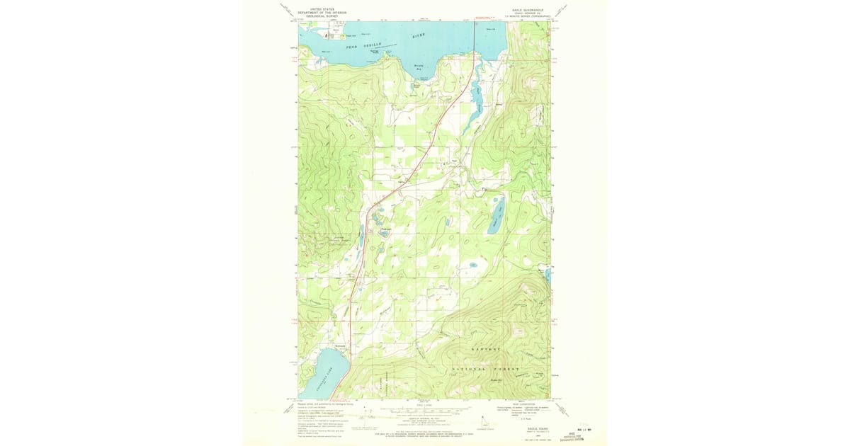 1968 Map of Sagle, Bonner County, ID — High-Res | Pastmaps