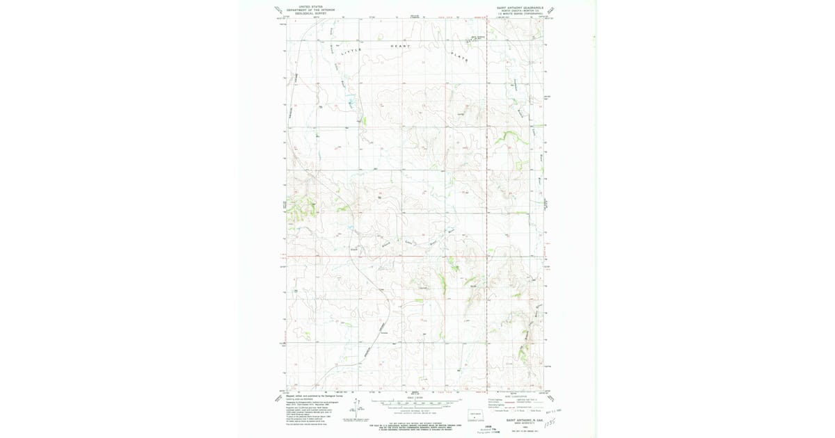 1980 Map of Saint Anthony, Morton County, ND — High-Res | Pastmaps