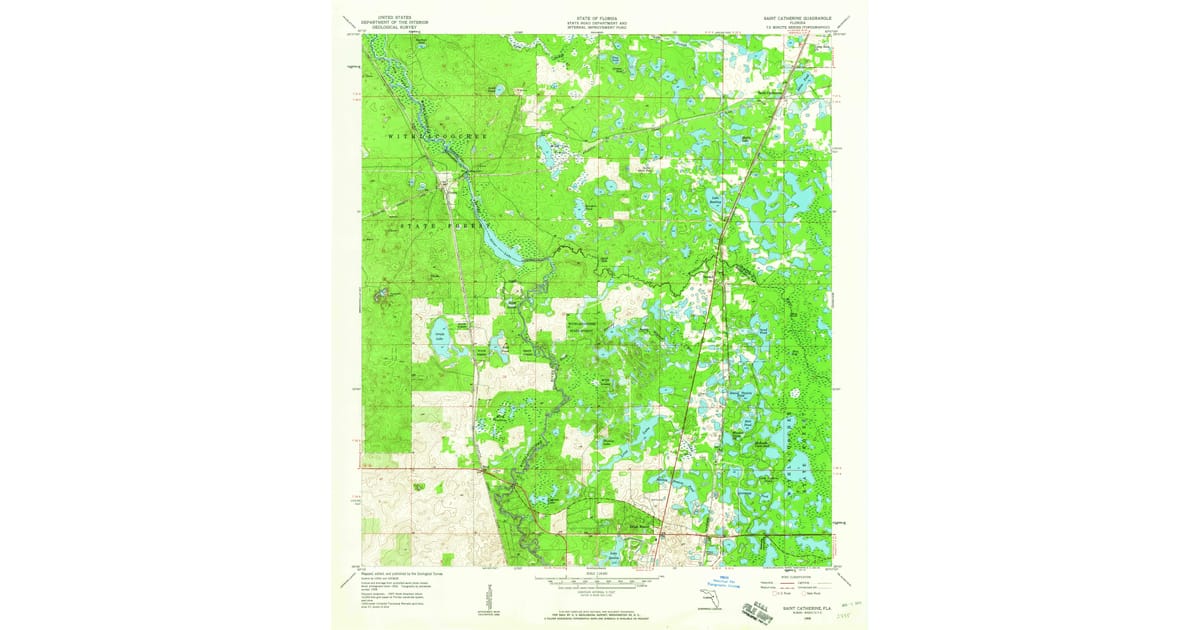 1958 Map of Saint Catherine, Hernando County, FL — High-Res | Pastmaps