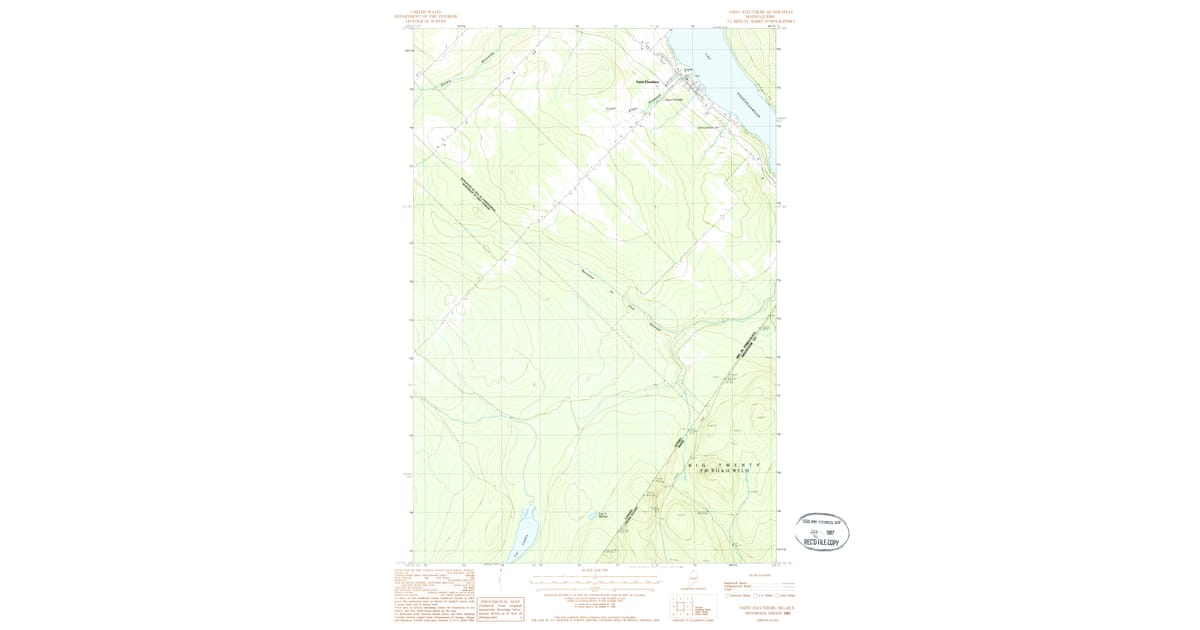 1987 Map of Saint-Eleuthere, Aroostook County, ME — High-Res | Pastmaps