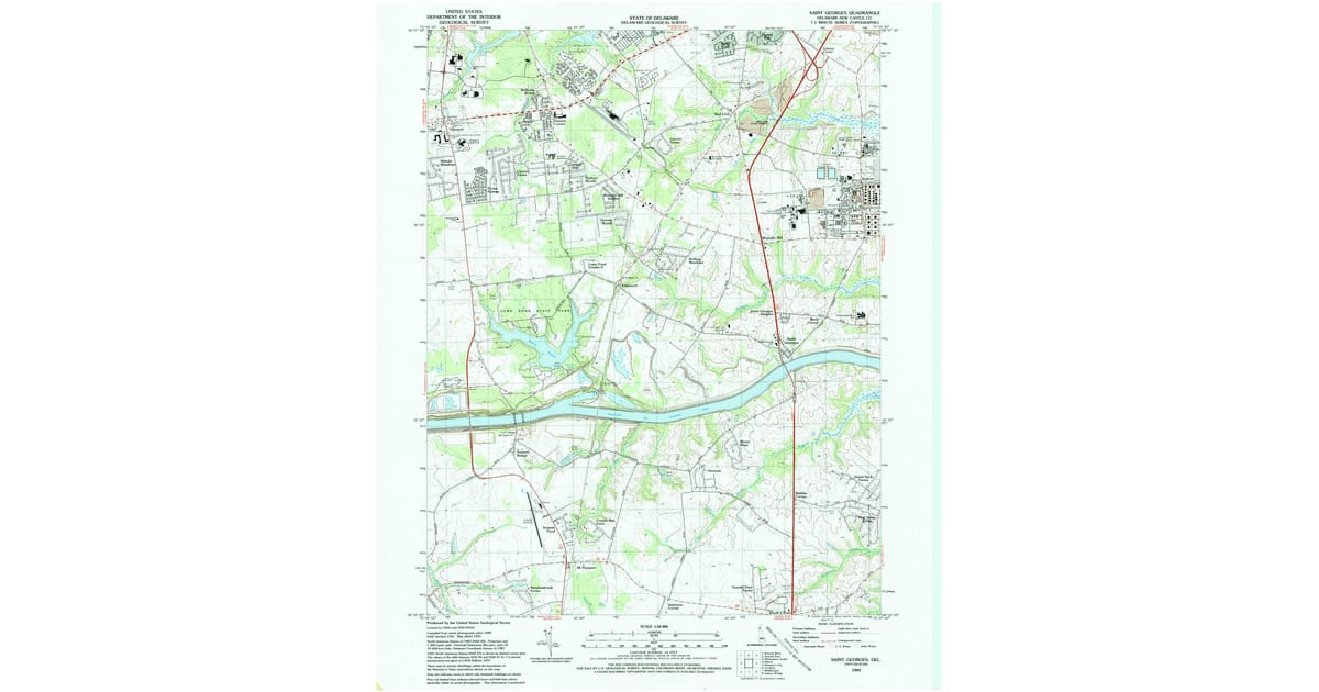 1993 Map of Saint Georges, New Castle County, DE — High-Res | Pastmaps
