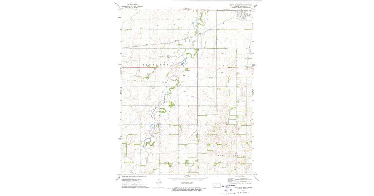 1972 Map of Saint John South, Stafford County, KS — High-Res | Pastmaps