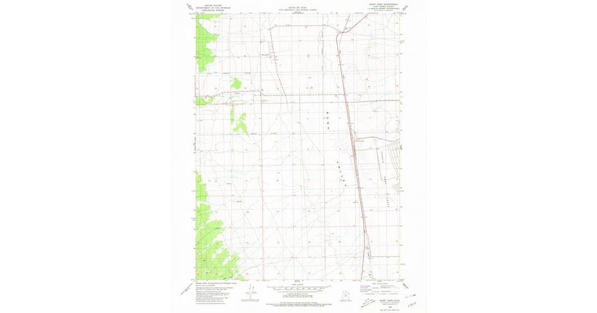 1980 Map of Saint John, Tooele County, UT — High-Res | Pastmaps