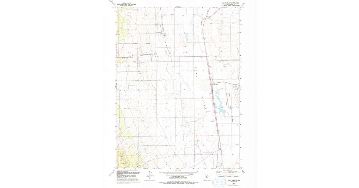 1993 Map of Saint John, Tooele County, UT — High-Res | Pastmaps