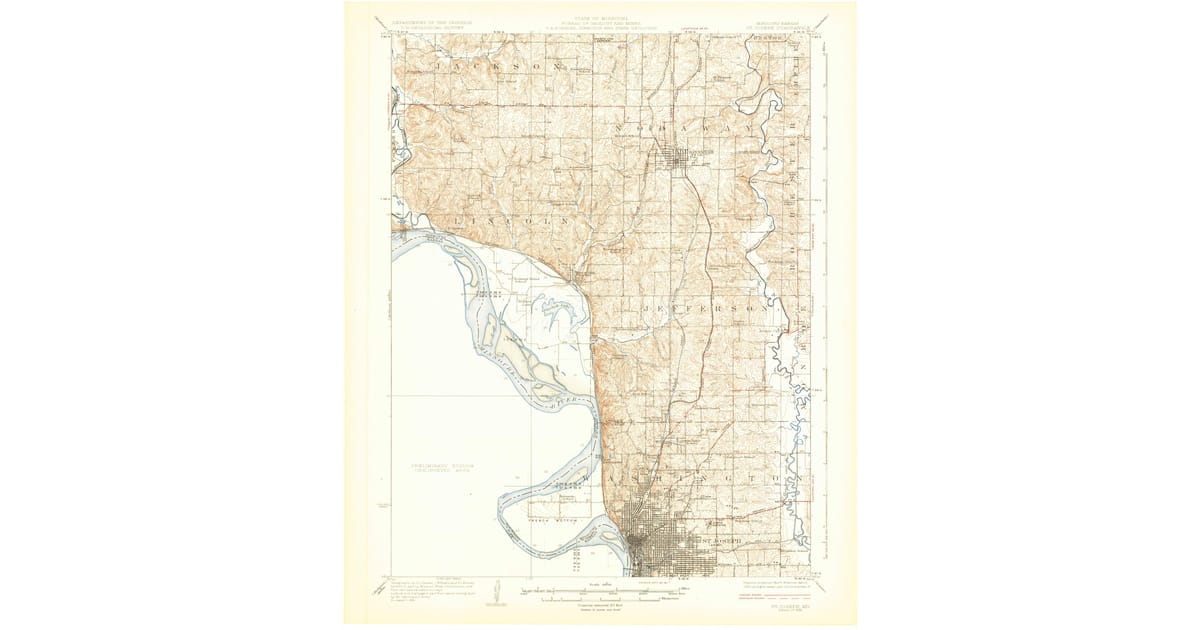 1926 Map of Saint Joseph, Andrew County, MO — High-Res, 1926 Print #2 ...