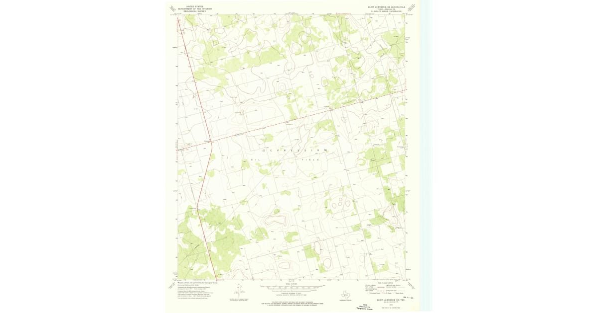 1973 Map of Saint Lawrence SE, Reagan County, TX — High-Res | Pastmaps