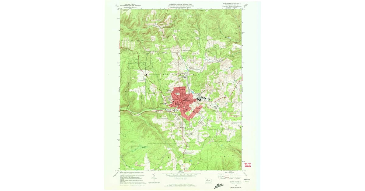 1969 Map of Saint Marys, Elk County, PA — High-Res | Pastmaps