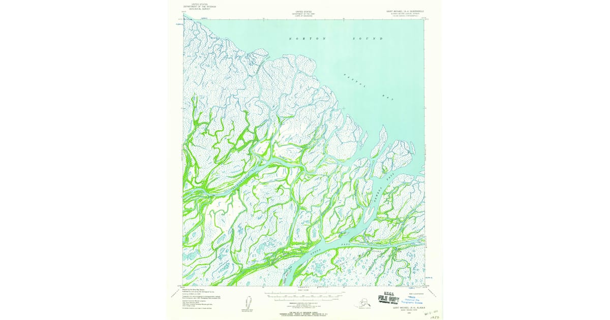 1952 Map of Saint Michael A-4, Kusilvak Borough, AK — High-Res | Pastmaps