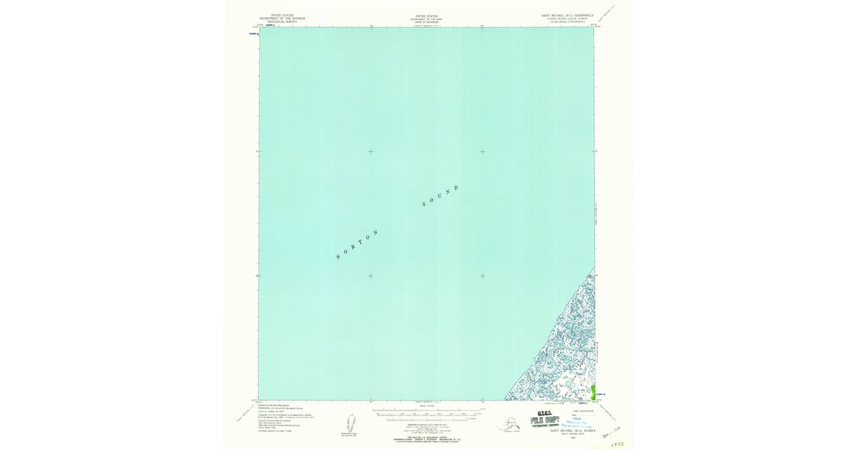 1952 Map of Saint Michael B-2, Nome Borough, AK — High-Res | Pastmaps