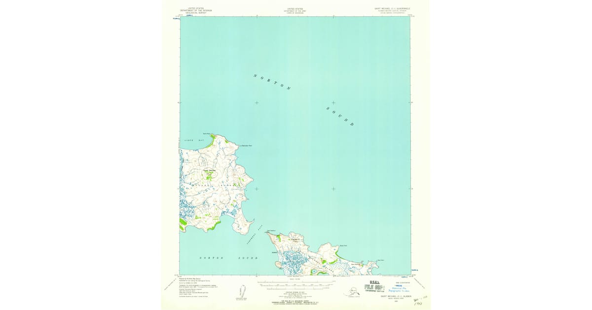 1952 Map of Saint Michael C-1, Nome Borough, AK — High-Res | Pastmaps