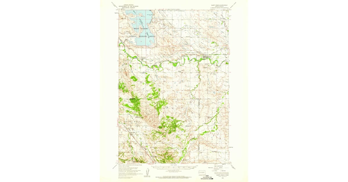 1954 Map of Saint Onge, Butte County, SD — High-Res | Pastmaps