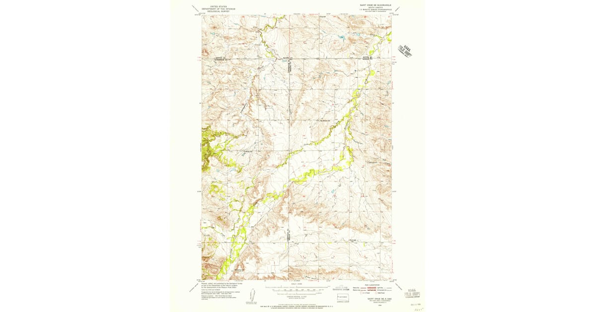 1954 Map of Saint Onge SE, Meade County, SD — High-Res | Pastmaps