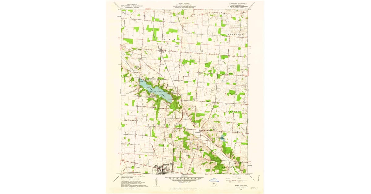 1961 Map of Saint Paris, Champaign County, OH — High-Res | Pastmaps