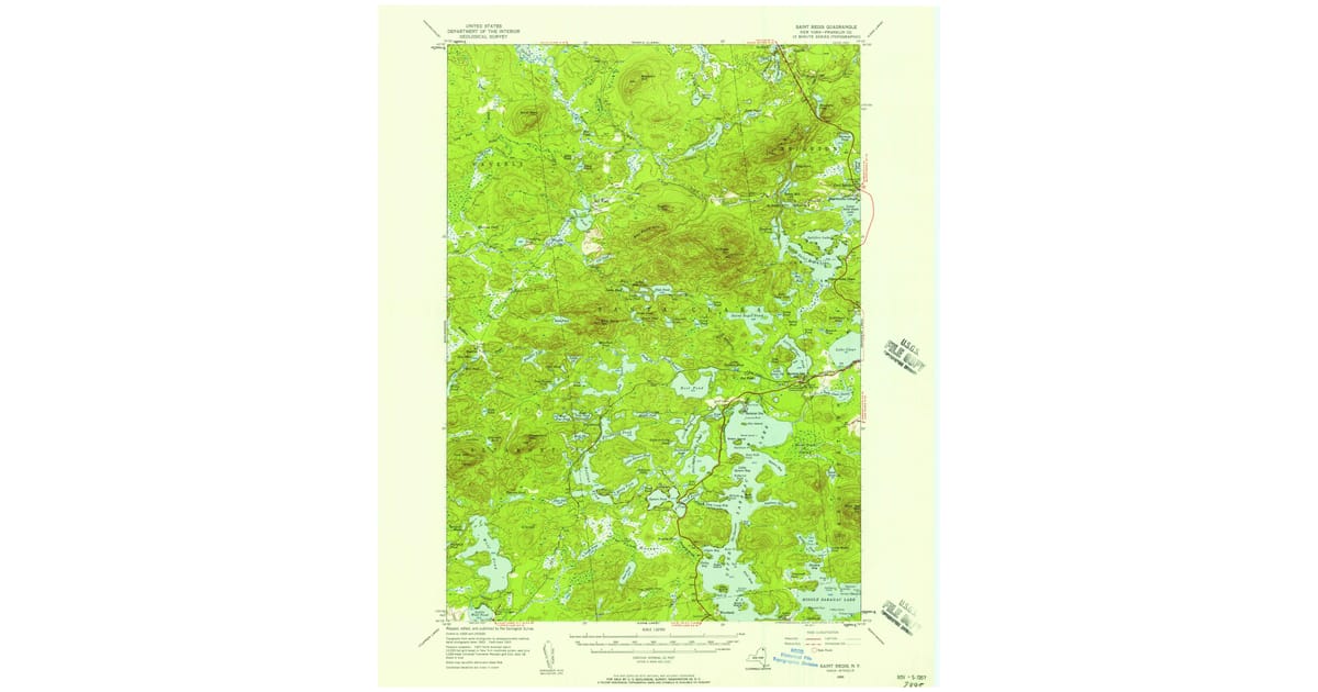 1955 Map of Saint Regis, Franklin County, NY — High-Res | Pastmaps