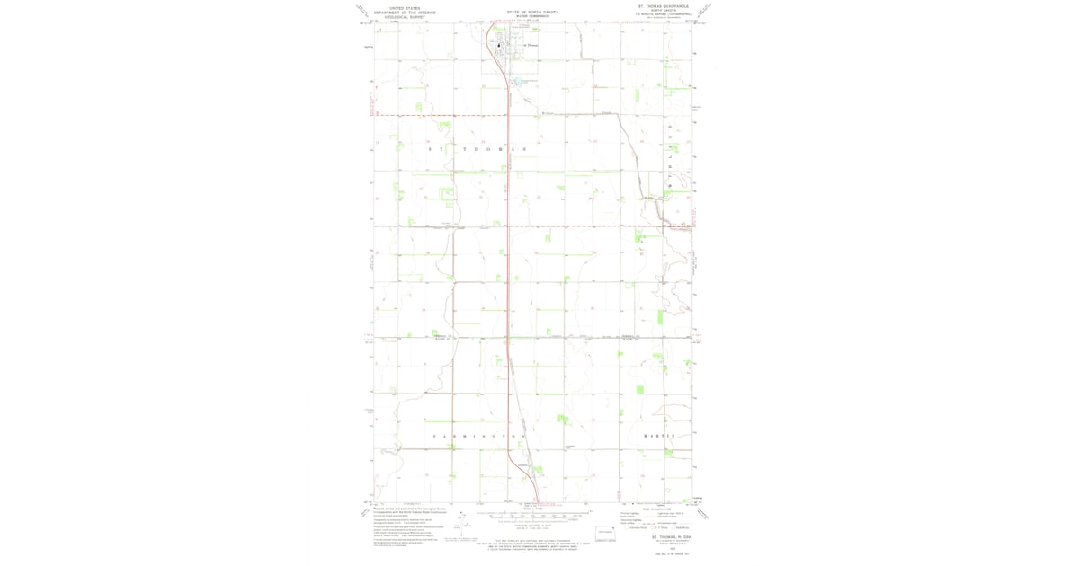 1972 Map of Saint Thomas, Pembina County, ND — High-Res | Pastmaps