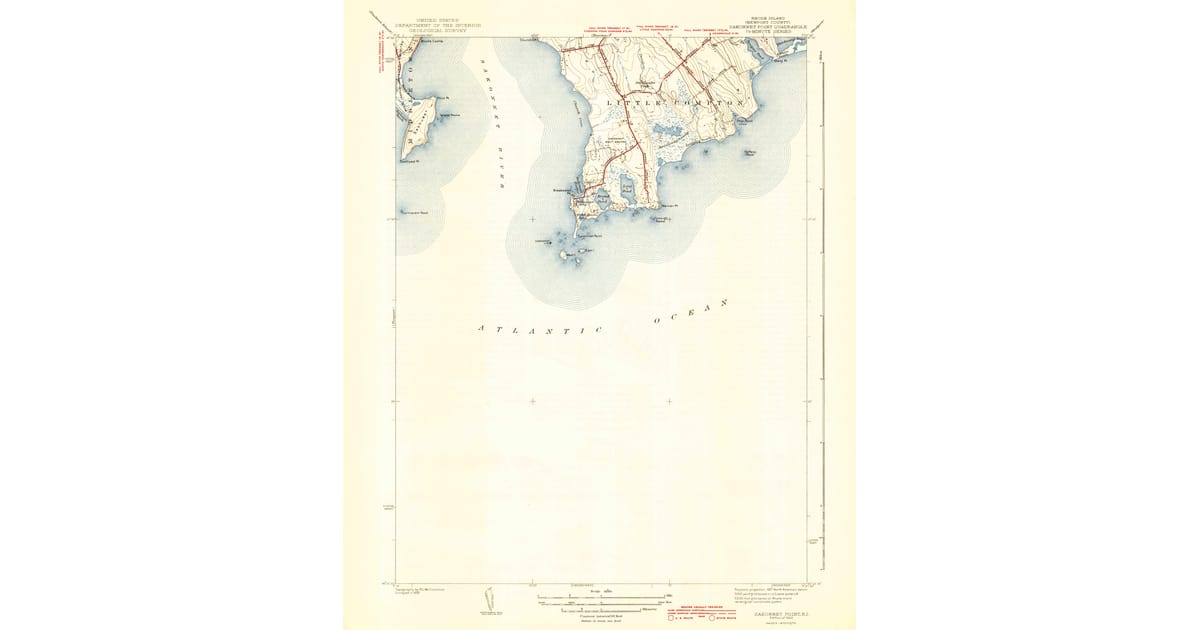 1942 Map of Sakonnet Point, Newport County, RI — High-Res | Pastmaps