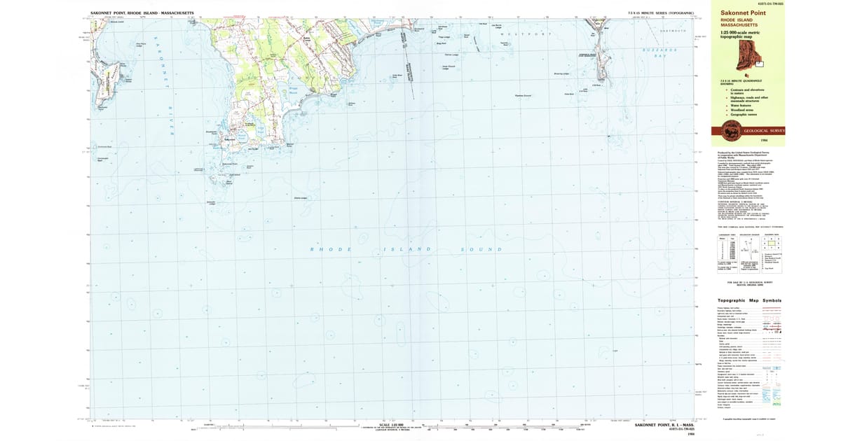 1984 Map of Sakonnet Point, Newport County, RI — High-Res | Pastmaps