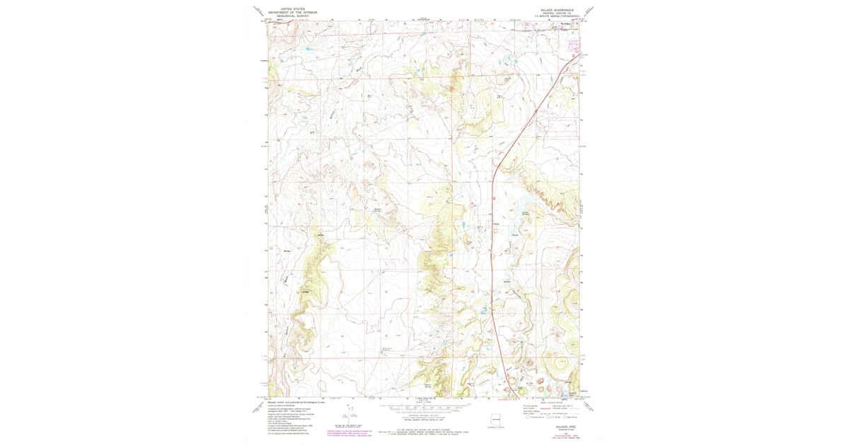 1971 Map of Salado, Apache County, AZ — High-Res, 1984 Print | Pastmaps