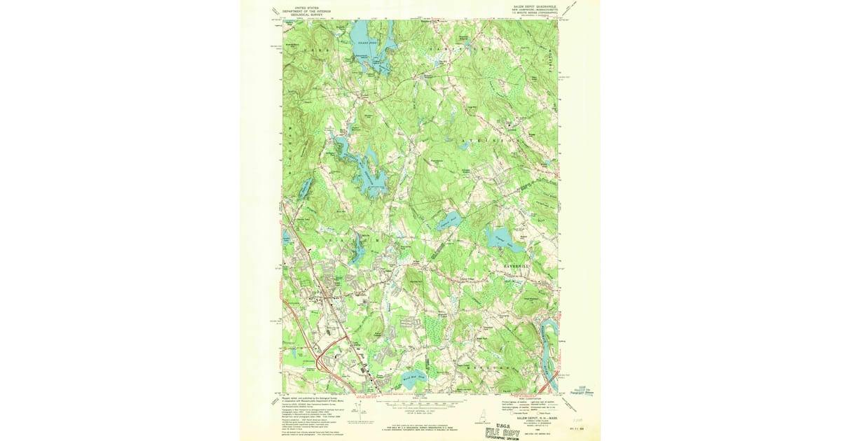 1968 Map of Salem Depot, Rockingham County, NH — High-Res | Pastmaps