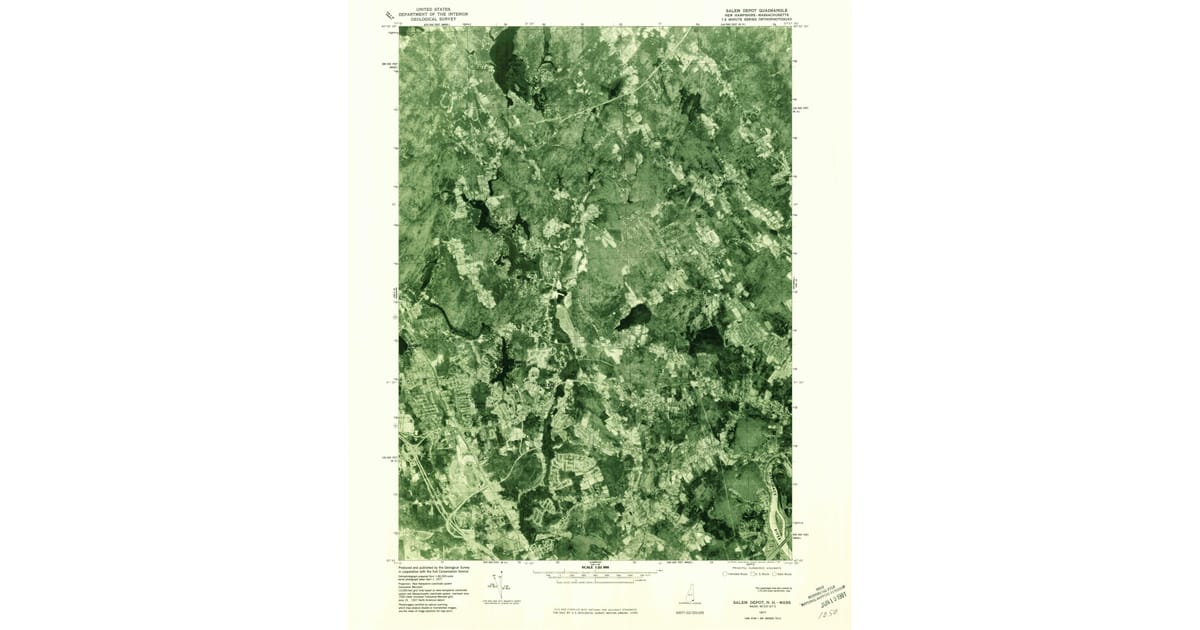1977 Map of Salem Depot, Rockingham County, NH — High-Res | Pastmaps