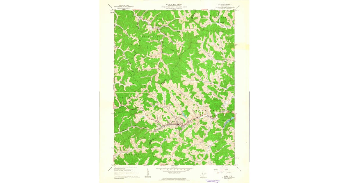 1961 Map of Salem, WV — High-Res | Pastmaps