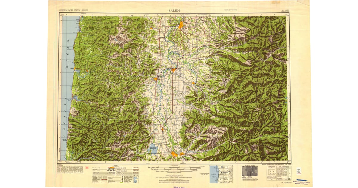 1950s Maps of Mapleton, OR | Pastmaps