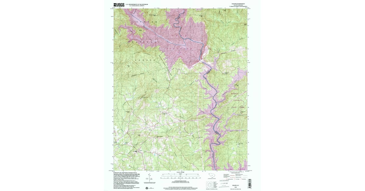 1996 Map of Salem, SC — High-Res | Pastmaps