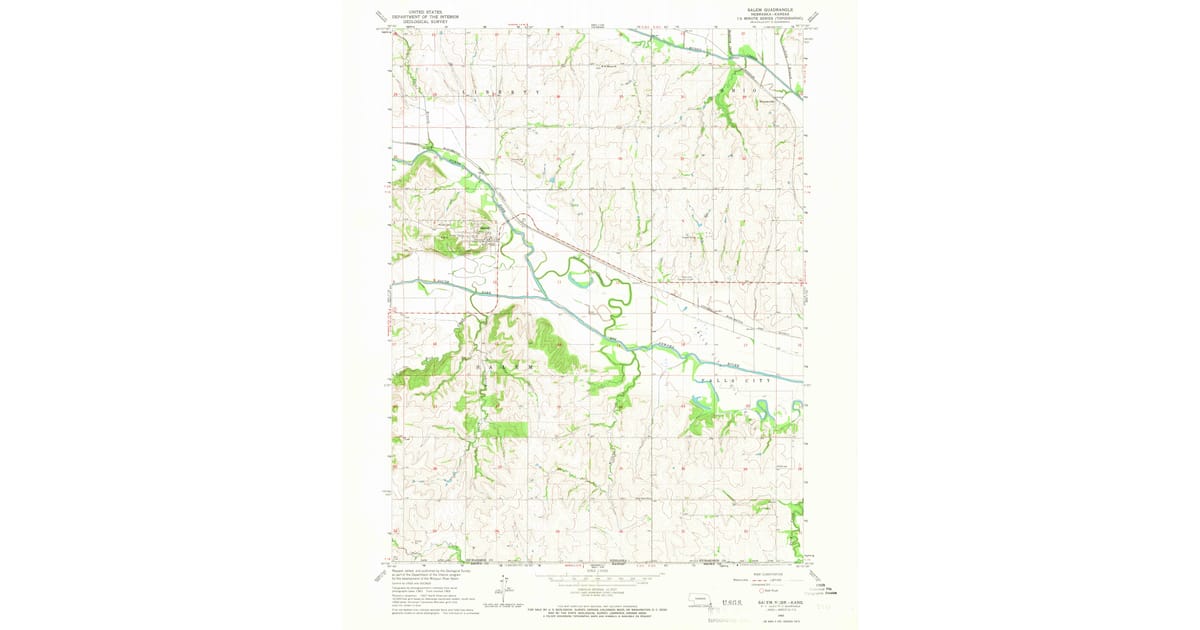 1965 Map of Salem, NE — High-Res | Pastmaps
