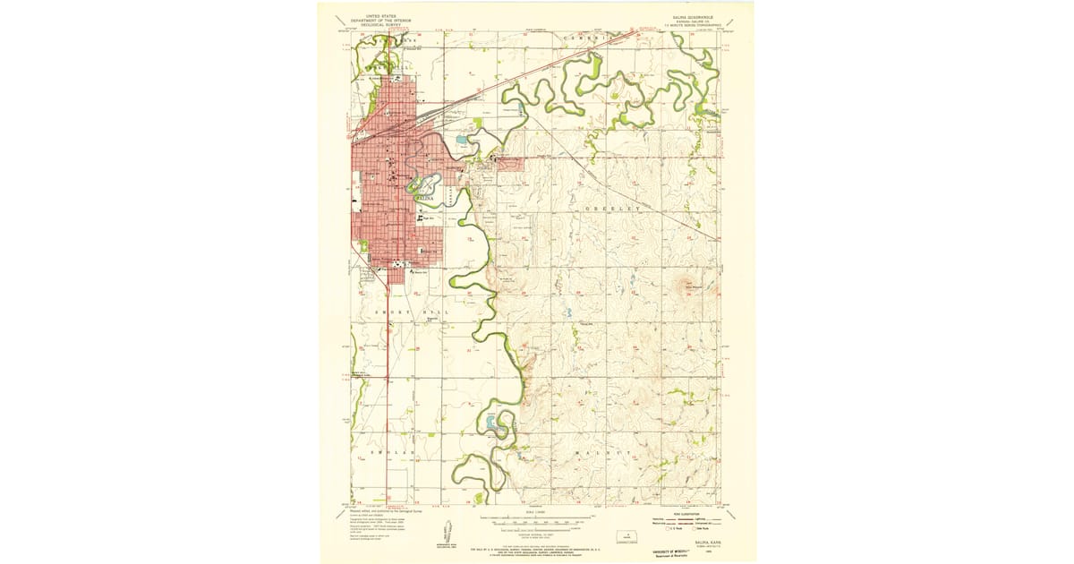 1955 Map of Salina, KS — High-Res | Pastmaps