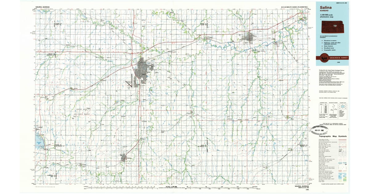 1980s Maps of Saline County, KS | Pastmaps