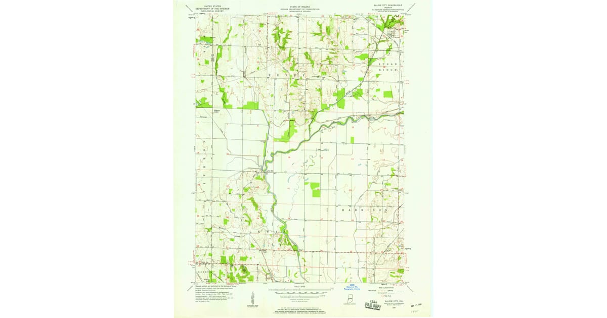 1957 Map of Saline City, Clay County, IN — High-Res | Pastmaps