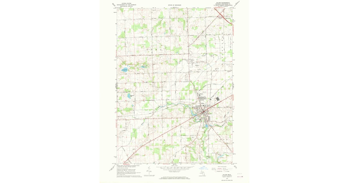 1967 Map of Saline, MI — High-Res | Pastmaps