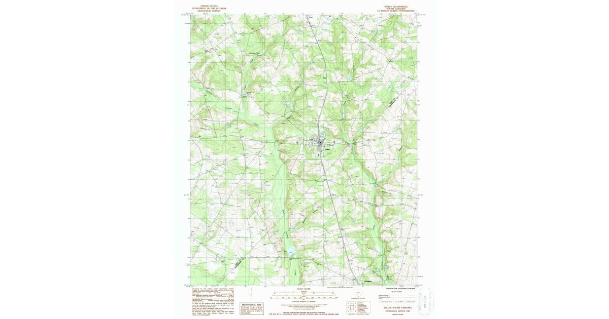 1988 Map of Salley, SC — High-Res | Pastmaps