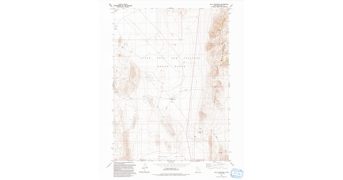 1991 Map of Sally Mountain, Box Elder County, UT — High-Res | Pastmaps