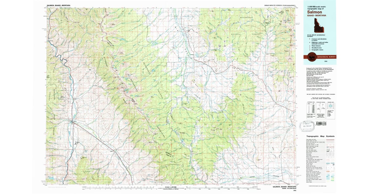 1981 Map of Salmon, ID — High-Res | Pastmaps