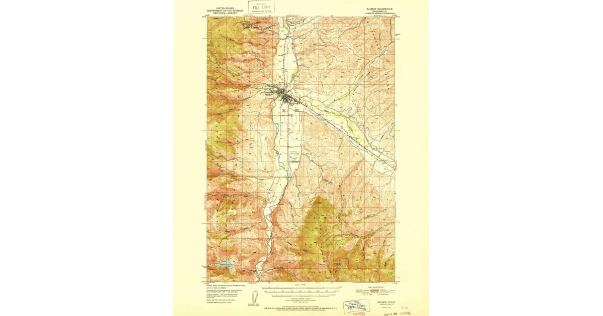 1951 Map of Salmon, ID — High-Res | Pastmaps