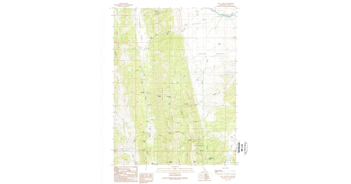 1989 Map of Salt Canyon, Colusa County, CA — High-Res | Pastmaps