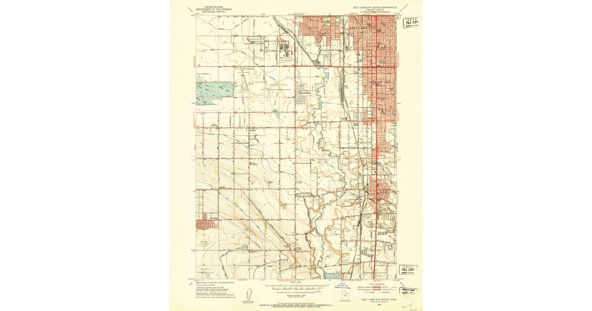 1951 Map of Salt Lake City South, Salt Lake County, UT — High-Res ...