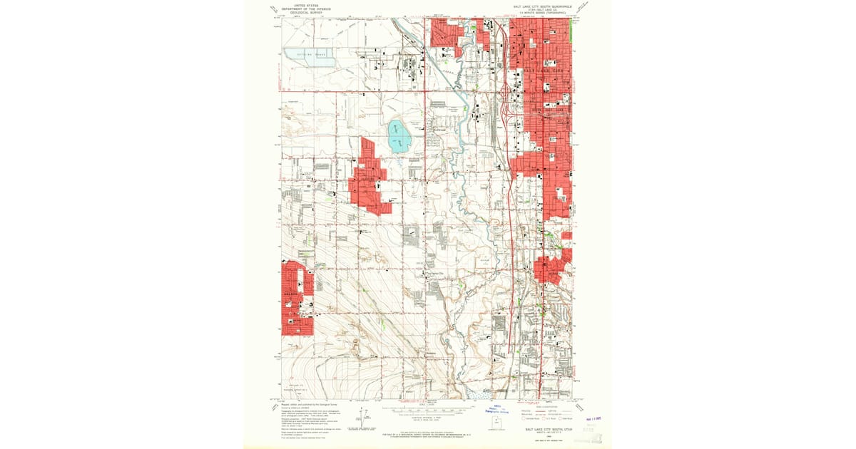 1963 Map of Salt Lake City South, Salt Lake County, UT — High-Res ...